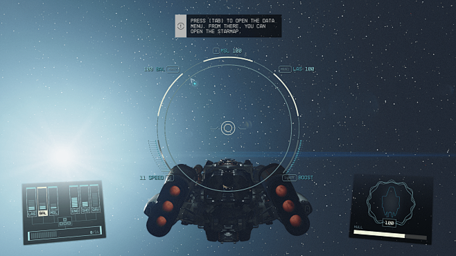 Ship HUD screenshot of Starfield video game interface