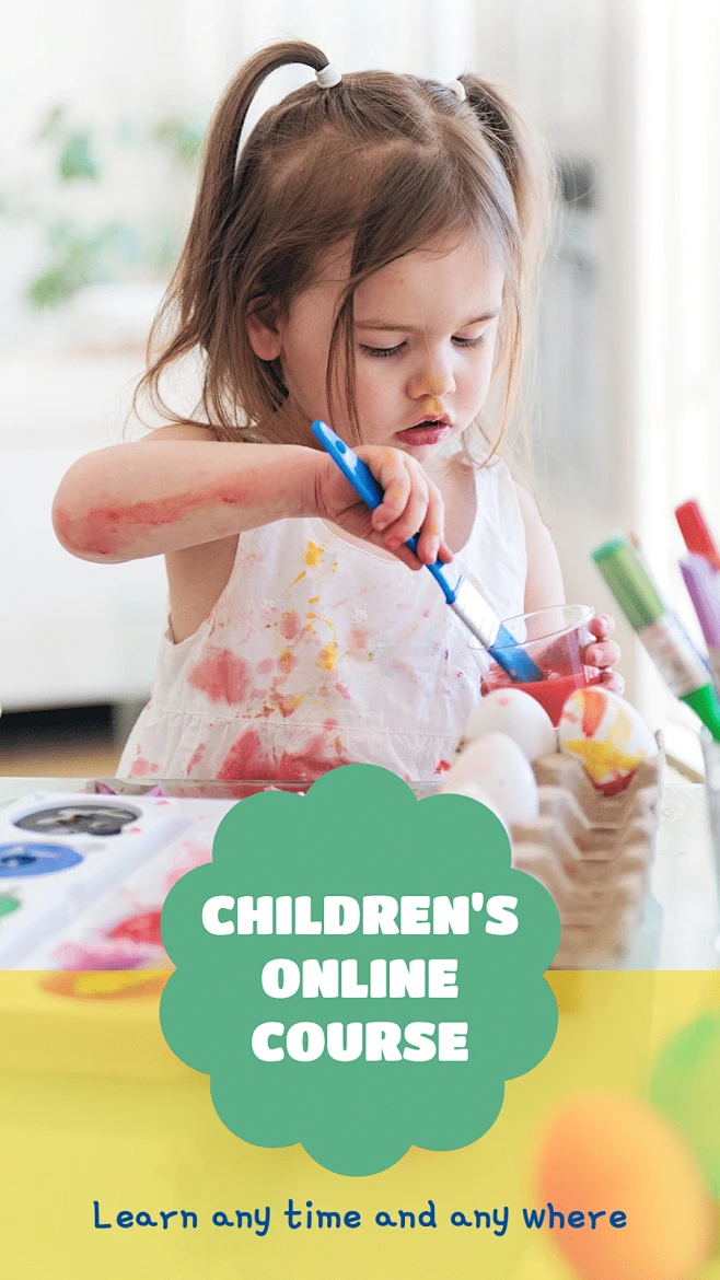 Creative Children's Online Course Promo Instagram Story素材-花瓣网