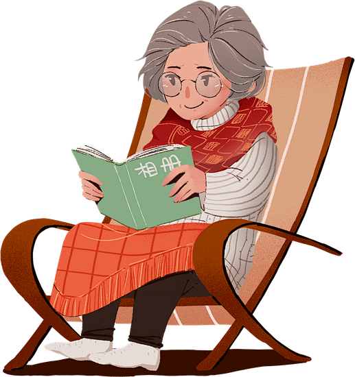 老人插画_2-花瓣网