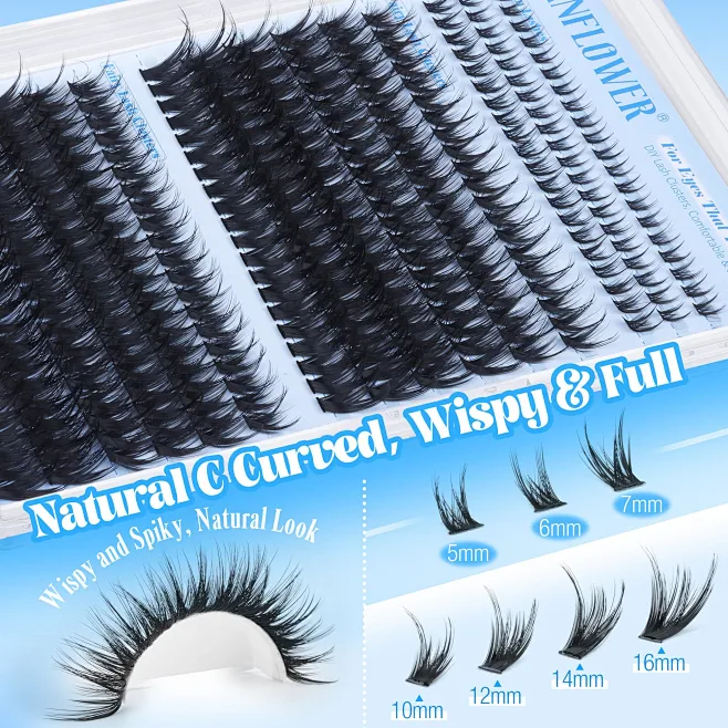 Amazon.com: Wispy Lash Clusters with Bottom Lashes Fairy Eyelash ...