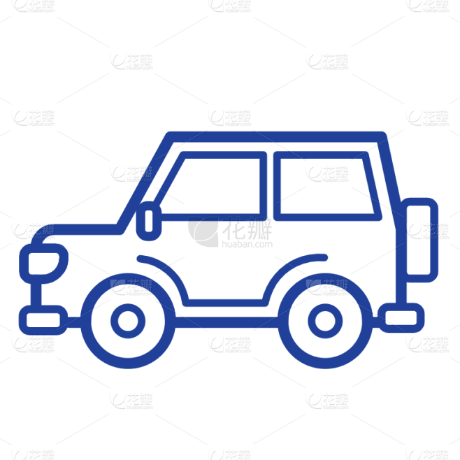 行业icon矢量线性扁平-越野车