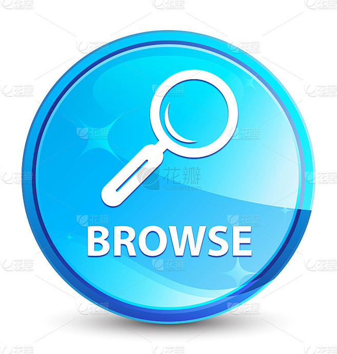 Browse splash natural blue round button