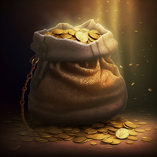 bag of gold coins