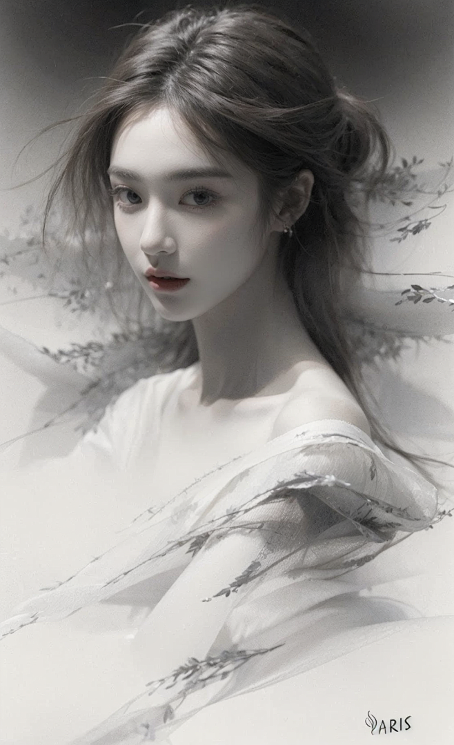 2024329-3939400139-1girl, solo, long_hair, looking_at_viewer, black_hair, dress, brown_eyes ...