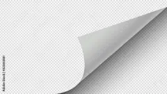 Curled page. Paper page turning corner vector illustration. Transparent ...