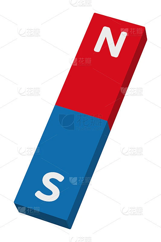 条形磁铁孤立矢量图。素材-花瓣网