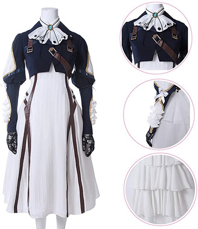 Amazon.com: Violet Evergarden Cosplay Costume Womens Anime Uniform ...