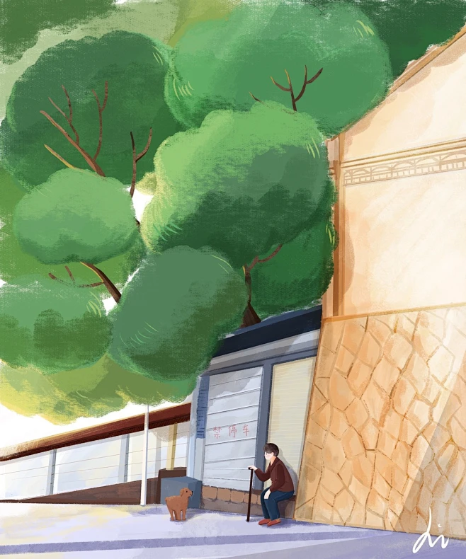 陪伴_.LIN..__插画师作品_涂鸦王国gracg.com-花瓣网