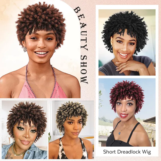 Amazon.com : HANNE Short Afro Dreadlock Wig for Black Women and Men ...