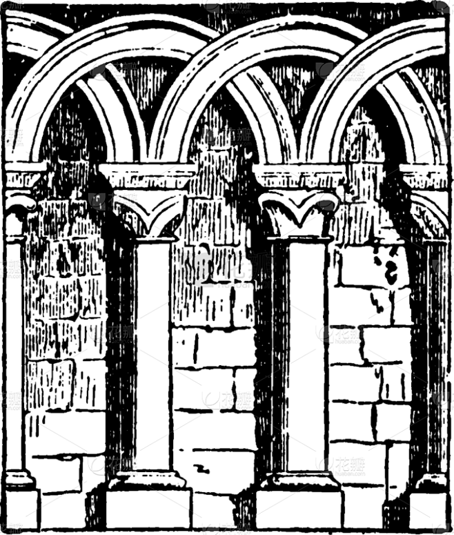 Arcature, is a Interlacing arches forming, it’s a round arches ...