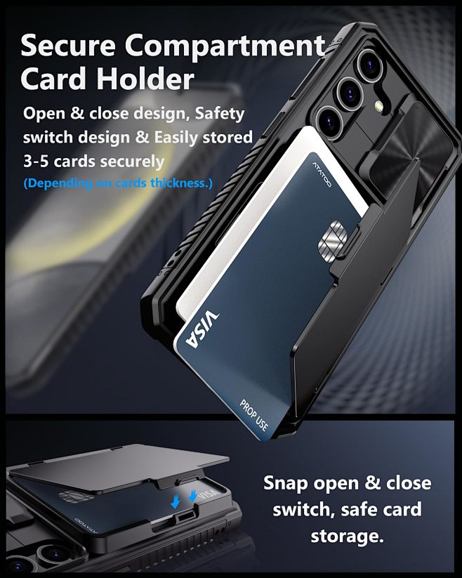 Amazon.com: ATATOO for Samsung Galaxy S24 Case Wallet, Built-in Card Holder(Store 4-5 Cards ...