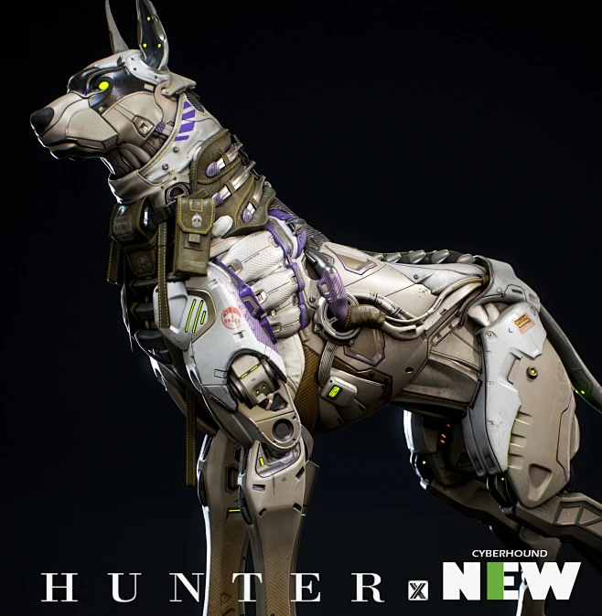 Hard surface bionic dog-花瓣网