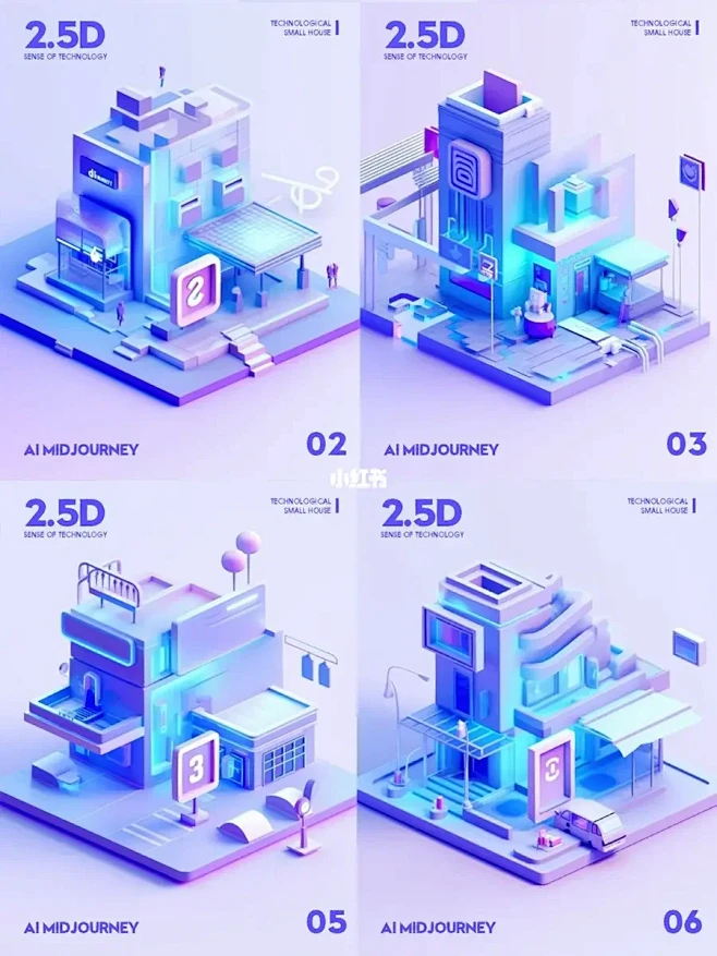 AI绘画_2.5D科技感小场景