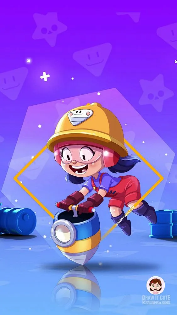 How to draw Jacky | Brawl Stars - Draw it cute-花瓣网