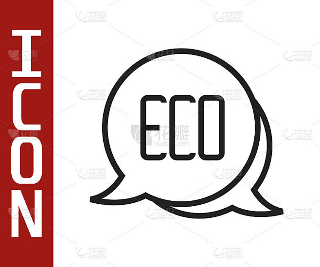 黑色线条叶子生态标志图标孤立在白色背景。标语，标签，标签，标志，生态绿色贴纸。向量