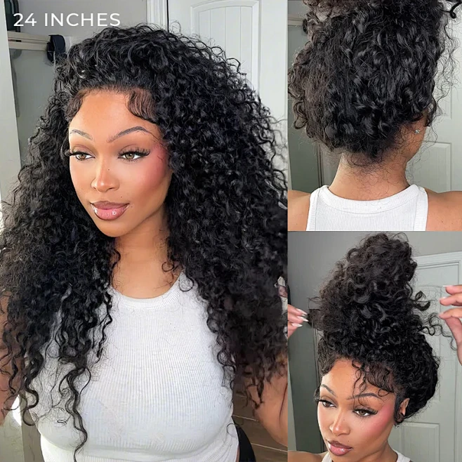 ISEE Invisi Draw-strings 360 Water Wave Pre-Cut Lace Wear Go Wig Pre ...