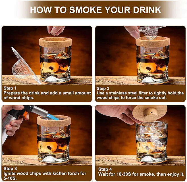 Amazon.com: FISHOT Cocktail Smoker Kit, Old Fashioned Chimney Drink ...