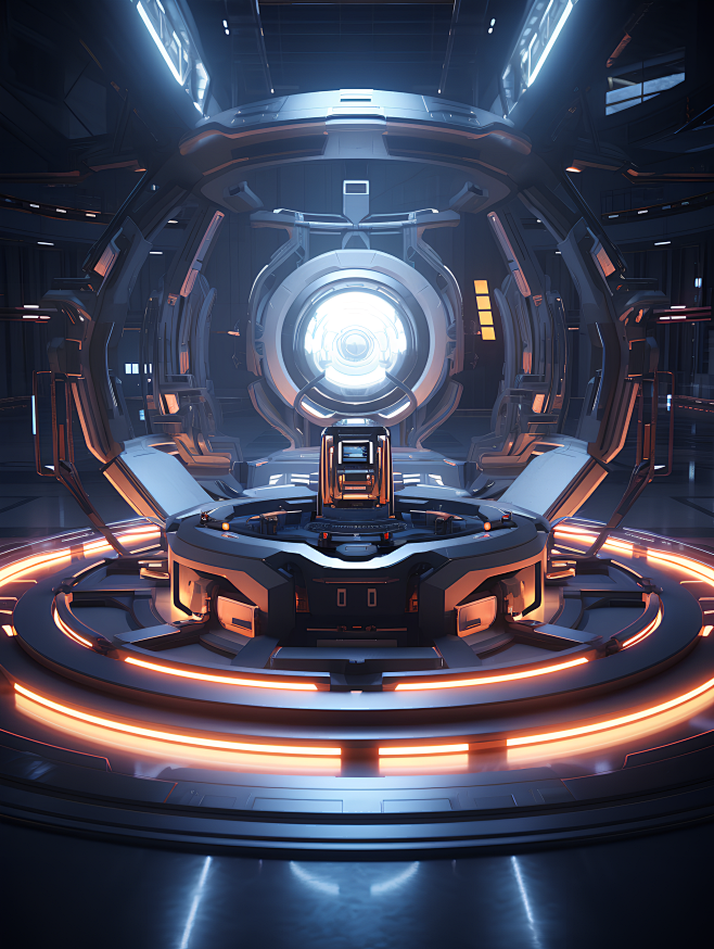 未来科技感数码家电产品展台背景 (4)