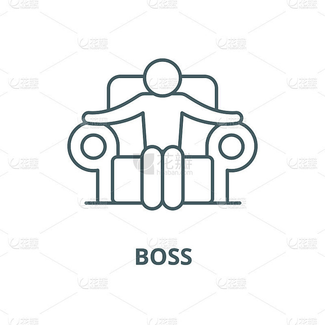 Boss vector line icon, linear concept, outline sig