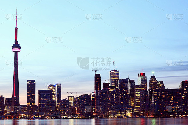 加拿大多伦多夜晚的城市景观