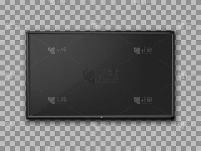 Realistic TV screen. Empty TV frame transparent ba素材-花瓣网