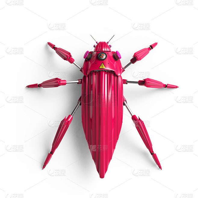 俯视图人工，流线型，装饰艺术风格，甲虫昆虫