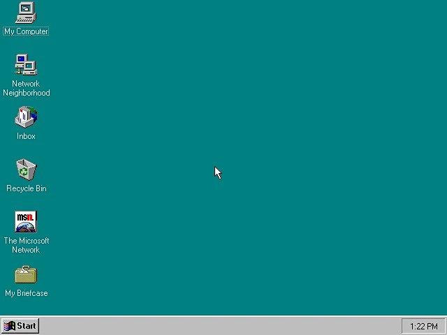 Empty desktop in Windows 95-花瓣网