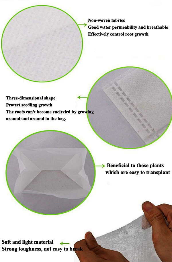 100pcs Non-woven Fabric Degradable Plant Seedling Bags 30 x 30cm : I ...