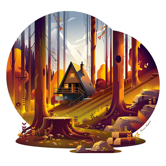 art cabin chilhood hiking hollydays Interior light Nature Outdoor print