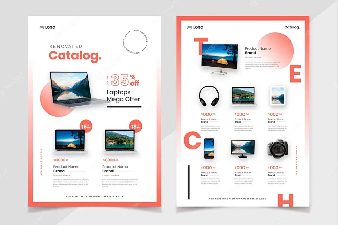 Vector gradient technology product catalog with photo-花瓣网