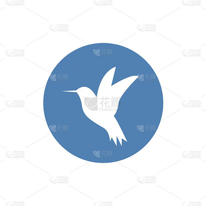 Hummingbird icon. Flat vector illustration on whit