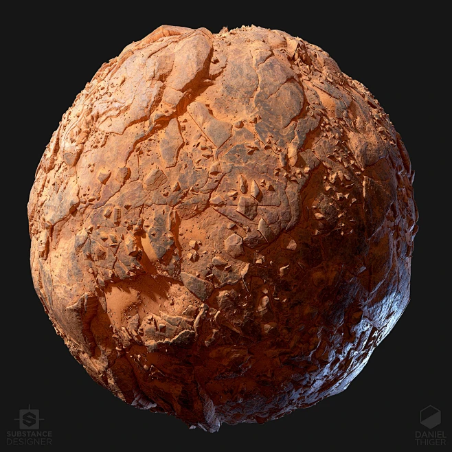 Cracked Desert Bedrock, Daniel Thiger : This was a material study of cracked desert bedrock. It ...