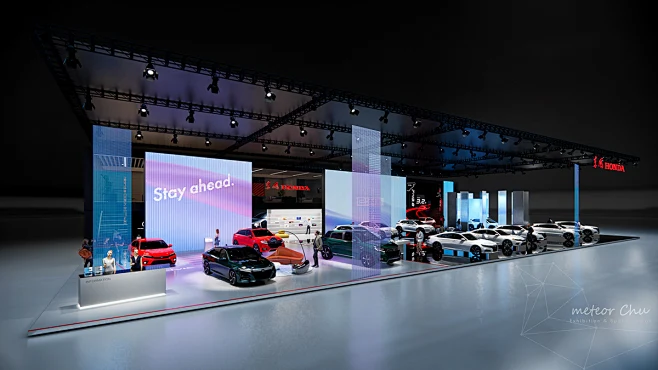 autoshow booth boothdesign Stand Fair Event Honda-花瓣网