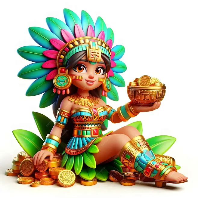 Premium Photo | Aztec slot game character holding phone with white ...