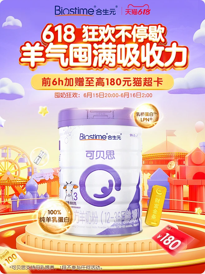 @佑佑佑小溪 采集 个护 快消品 母婴奶粉 零食饮料 双11 618 C4D 大促无线海报kv 合生元可贝思旗舰店-花瓣网