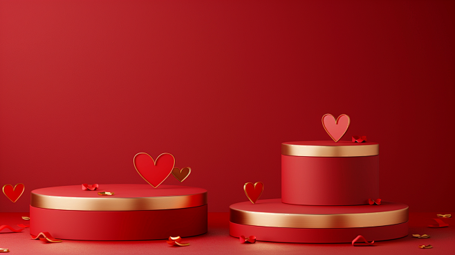 ls7623_Red_background_with_red_box_podiums_having_gold_edges_on ...