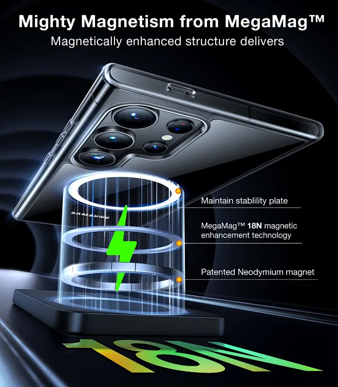 Amazon.com: TORRAS Magnetic Clear for Samsung Galaxy S24 Ultra Case ...