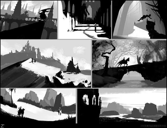 场景构图黑白构成画面构成黑白稿来自cgbook.cn (297)