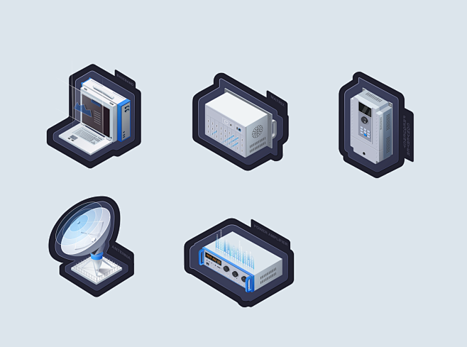 卫星设备2.5D图标