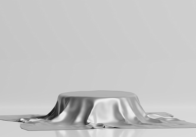 3d-round-product-podium-display-covered-with-silver-color-fabric ...