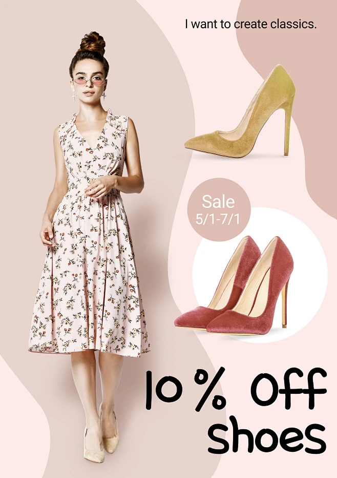 Women's Shoes High Heels Discount Sale Promotion Advertising Poster素材-花瓣网