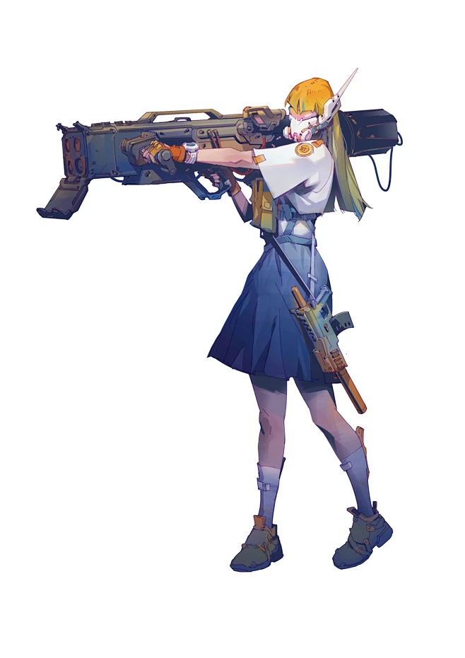 Armed girl-花瓣网