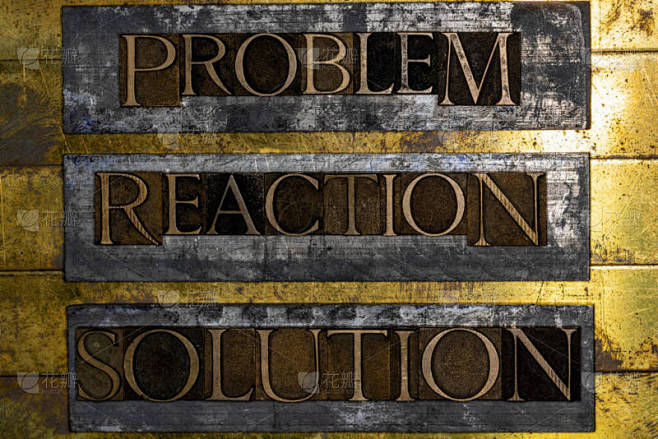 Problem Reaction Solution text message on textured