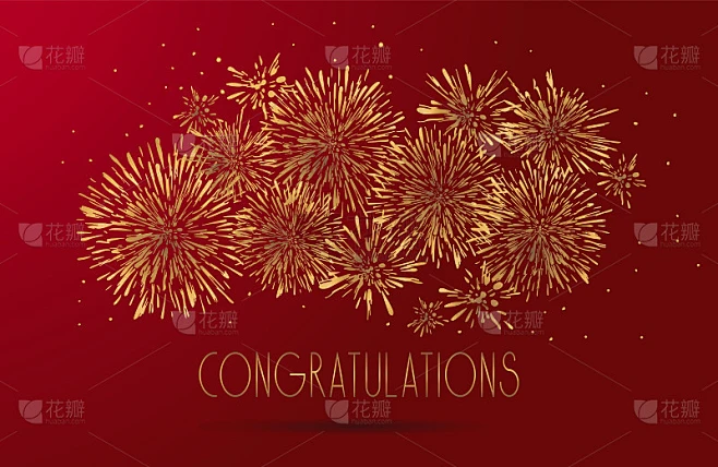 Congratulations greeting card with lettering desig素材-花瓣网