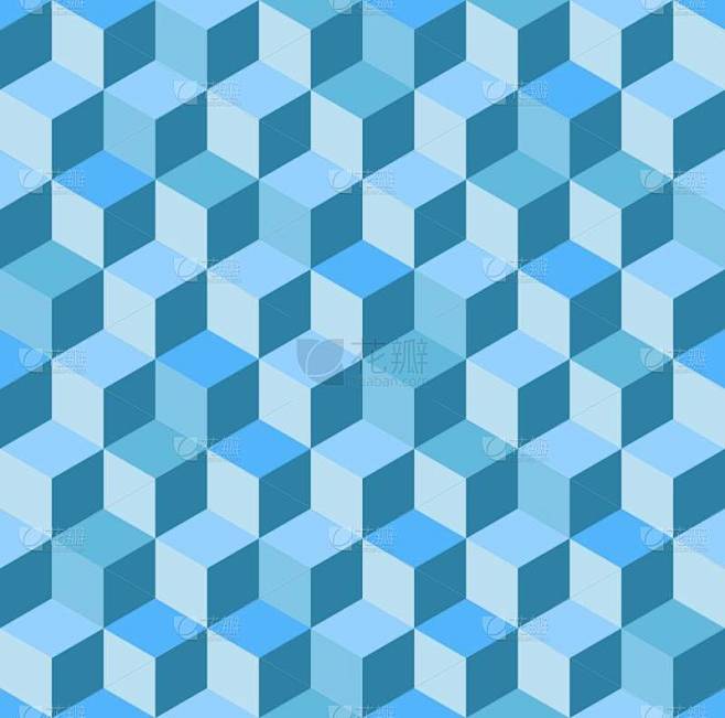 Seamless cube vector pattern. Embossed cuboid hexa