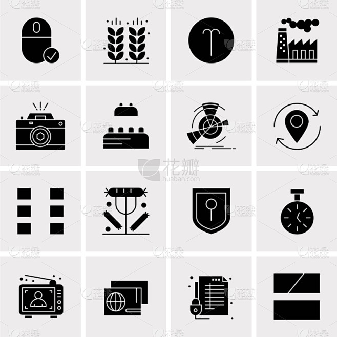set 16 universal icons business