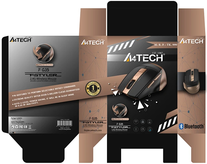 A4TECH Wireless Mouse Packaging Design-花瓣网