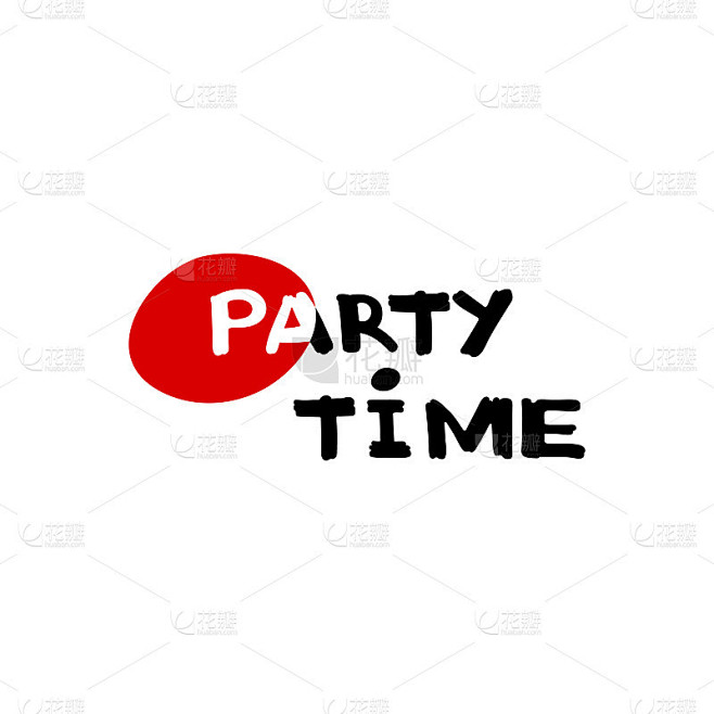 Party time icon. Red spotlight beam. Vector Illust