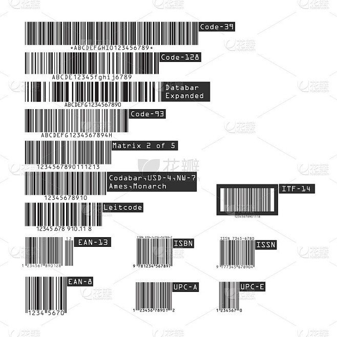 Business barcodes and QR codes isolated on white b