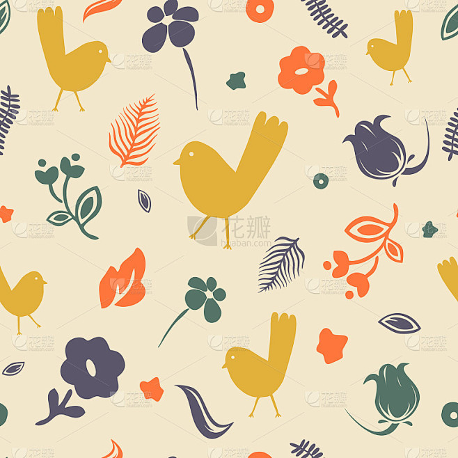 Botany and birds patttern